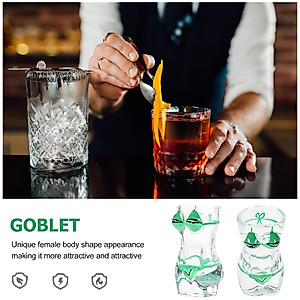 BESTOYARD Beer Glass Lady Whiskey Glasses Wine Shot Creative Body Shape Glass Cup for Home Party Bar Random Color