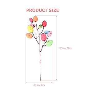LUOZZY 8pcs Easter Egg Picks Artificial Easter Eggs Branches Flower Picks Fake Eggs Bouquet for Spring Easter Party Garden Yard Home Vase Decor
