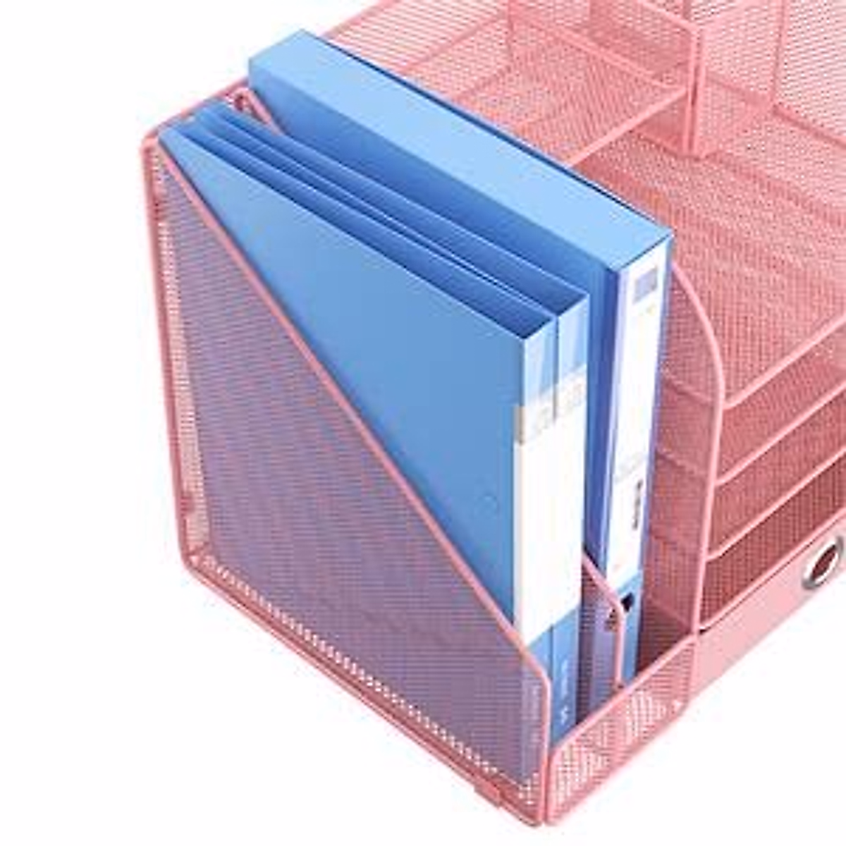 JAFUSI Mesh Desk Organizer with File Holder Magazine Holder,5-Tier Paper Letter Tray Organizer with Pen Holder,Desktop File Organizer with Drawer,10 Sections Suit for Home School Office Supplies