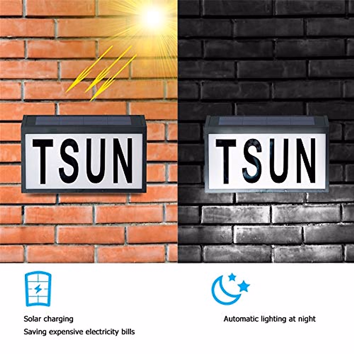 JCYANG Outdoor LED Solar Light Address House Numbers Letters Waterproof Solar Lamp Home Garden Porch Door Decoration Led House Numbers
