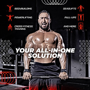 JerkFit Death Grips, Lifting Straps for Deadlifts, Pull Ups, and Heavy Shrugs, with Padded Support, Palm Protection & Increased Grip for Heavy Pull Lifts (Large)