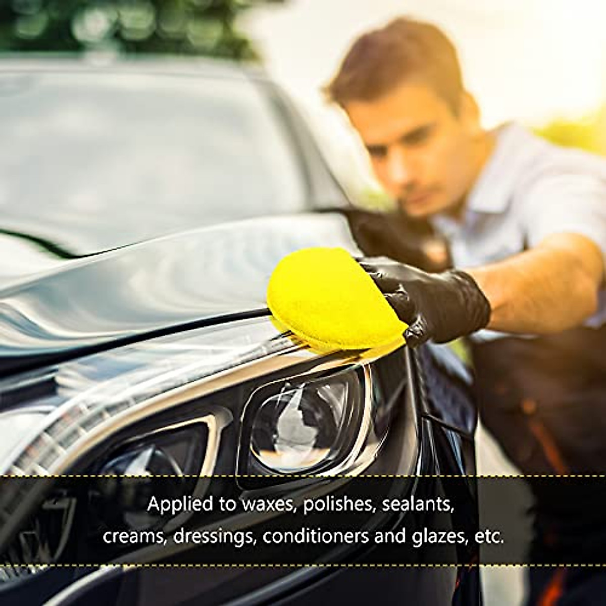 20 Pieces 5 Inch Cars Microfiber Wax Foam Applicator Pads,Microfiber Round Sponge Detailing Cleaning Pads Car Wax Applicator Pads Polish Microfiber Foam Sponge for Cars,Yellow Green Blue Dark Blue