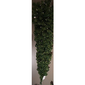 LED Twinkle Compact Lights 20Ft White w Green Strand Battery Operated 8 Function Remote Control