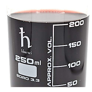 hBARSCI Handmade Beaker Wine Glass, Made of Lab Grade Borosilicate 3.3 Glass - 250mL Capacity, Dishwasher Safe