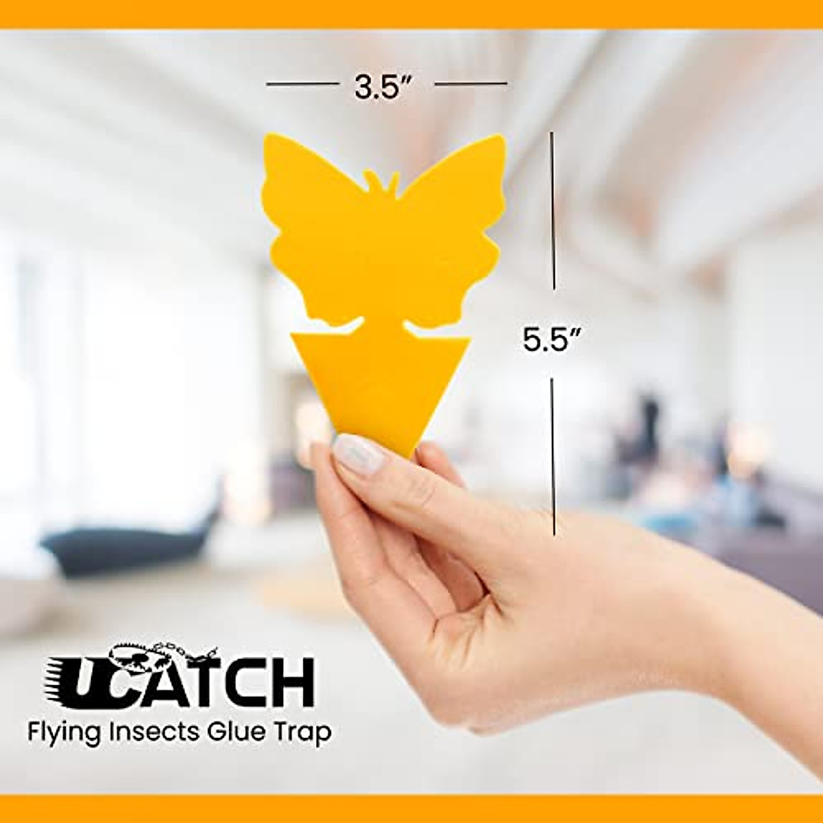 UCatch Gnat Sticky Traps for Plants - Effective Gnat Traps for House Indoor and Outdoor Garden with Super Sticky Adhesive | Yellow Fruit Fly Trap for Mosquitos, Black Flies, Fungus Gnats | 2 X 21