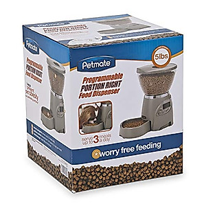 Petmate Portion Right Programmable Dog and Cat Feeder 2 Sizes Brushed Nickel