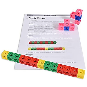 edxeducation Math Cubes - Set of 100 - Math Manipulatives - Classroom Learning Supplies, Homeschool Supplies, Preschool Learning, Counting Toys, Linking Cubes, Math Linking Cubes