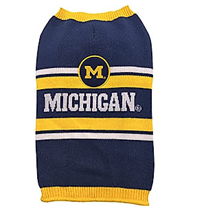 NCAA Michigan Wolverines Dog Sweater, Size Extra Small. Warm and Cozy Knit Pet Sweater with NCAA Team Logo, Best Puppy Sweater for Large and Small Dogs