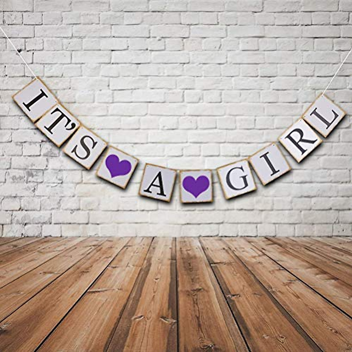 IT is A Girl Banner for Purple Lavender Royal Princess Girl Baby Shower Party Decorations
