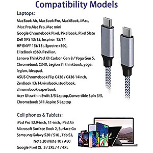 15FT USB C to USB C Cable 100W, Type C Fast Charging, Long Braided, Charger Cord Compatible with Samsung Galaxy S21 S20,Note 10/20,Google 4a/4/3 XL,MacBook Pro/Air,iPad Pro/Air, Dell XPS,Moto G7 Plus