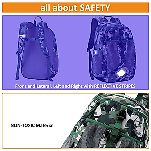 LandTrek Kids Backpack for Boys , Kindergarten Elementary Bookbags, Preschool Backpack, Ideal for School & Travel Backpacks (Camouflage, 17.5 Inch)