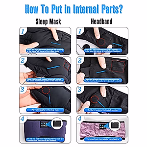 MUSICOZY Sleep Headphones Bluetooth Headband Sleeping Eye Mask & Bluetooth 5.2 Module Kit with Speakers and Charging Cable