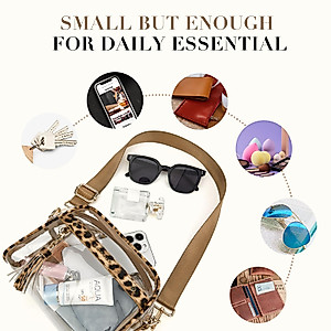 Missnine Clear Bag Stadium Approved Small Clear Purse for Women Clear Crossbody Bag for Concerts Sports Events