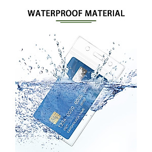 Teskyer Clear ID Badge Holder with Lanyard, Waterproof Extra Thick Plastic ID Card Holder with Resealable Zip, 2.5" x 3.5" Inner Size, Vertical Style, Set of 3, Black