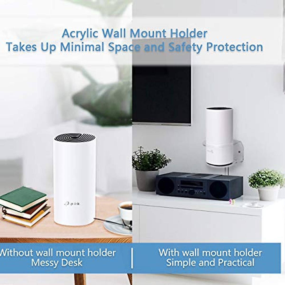 Koroao Wall Mount Holder for TP-Link Deco S4/TP-Link Deco M4/Deco P9 - Bracket Hanger Stand for TP-Link Deco M4 Whole Home Mesh WiFi System (2-Pack)