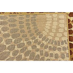 Unique Loom Barista Collection Modern, Abstract, Geometric, Circles, Urban, Rustic, Warm Colors Area Rug, 9 ft x 12 ft, Beige/Burgundy