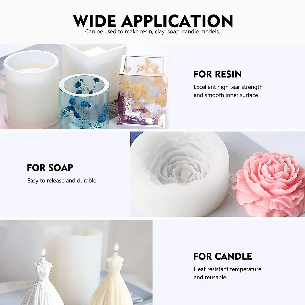 Magicfly Silicone Mold Making Kit, Liquid Silicone Rubber 32oz, Translucent Clear Mold Making Silicone Rubber, for Casting Resin Molds, Silicone Molds, Soap, Candle, Clay