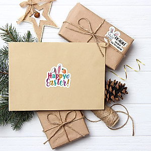 425 PCS Easter Bunny Stickers 4 Design,Cute Small Business Envelopes Stickers for Handmade Goods/Bags Business Packages,Easter Day Theme Small Shop Business Stickers for Envelopes Seals - Rabbit