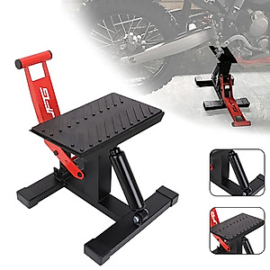 JFG RACING Motorcycle Dirt Bike Stand Lift Jack Hoist Table Height Adjustable Lifting Stand,Ideal for Dirt Pit Bike Repair&Maintainance,Dirt Bike Accessories
