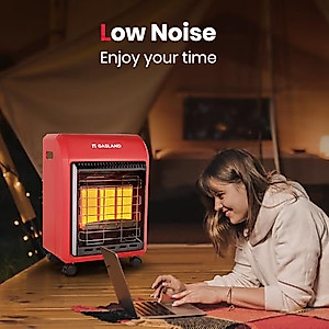 Gasland MHA18R Propane Patio heater, 18,000 BTU Warm Area up to 450 sq. ft, Portable LP Gas Heater for Garages, Workshops and Construction Sites, Ultra Quiet Propane Heater with LP Regulator Hose