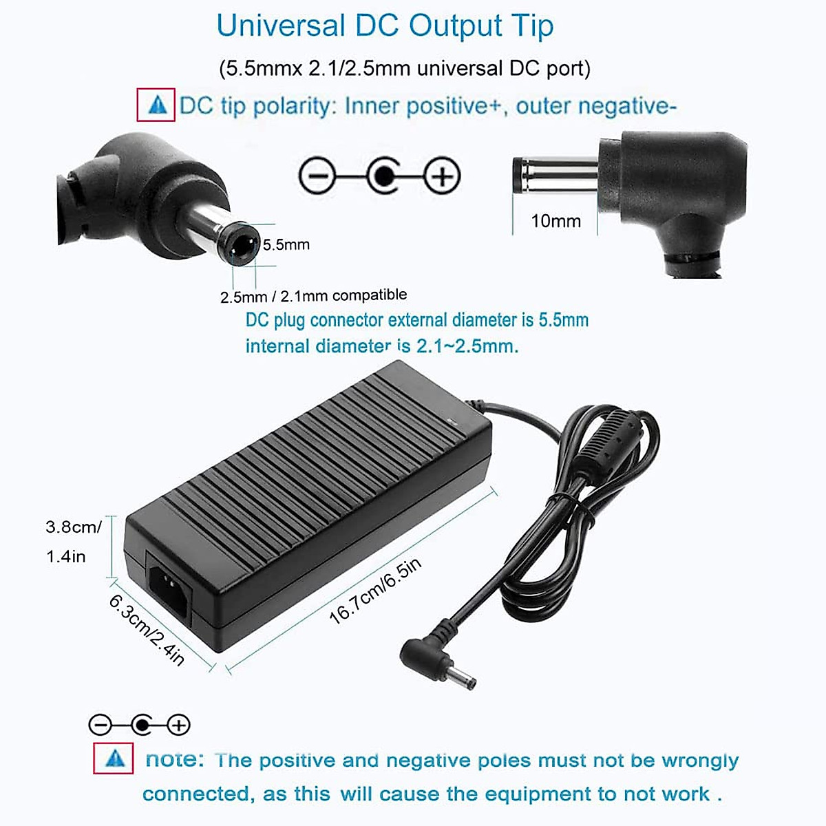 MTYTOT 24V 5Amp Power Supply AC 100-240V to DC 24Volt 5A 3.5A 2.5A 2A Switching Power Supply Adapter for LED Strip Module Lights Routers CCTV Security Cameras