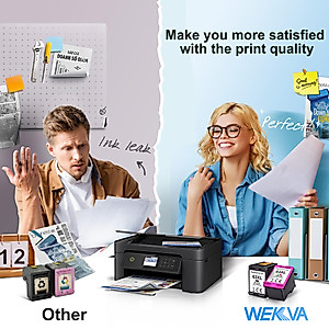 WEKVA Remanufactured Ink Cartridge Replacement for HP Ink 63 63XL Works for HP OfficeJet 3830 4650 4655 5255 5258 5200 3833 Envy 4520 4512 DeskJet 1112 2130 3630 3633 Printer (1 Black,1 Color,2 Pack)