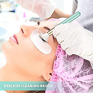 24 Pieces Lash Shampoo Brushes Set with Transparent Travel Plastic Tubes, Eyelash Extensions Nose Pore Deep Cleaning Brush Peel off Blackhead Removing Brush Tool Cosmetic Lash Cleanser Brush (Green)