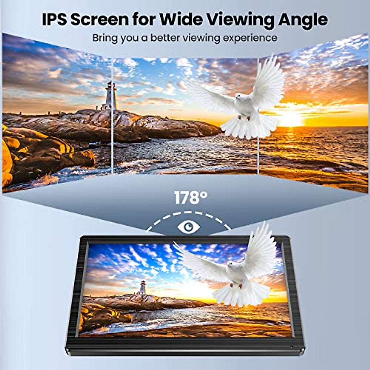 Eyoyo 12 Inch Small HDMI Monitor, Mini Monitor Portable IPS Display, External Monitor for Laptop Security Camera Raspberry pi, 1366x768 HD Monitor, Built-in Speaker…
