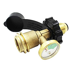 MENSI POL Propane Hose Adapter for 50~100lbs Cylinder Tank with Temperature Control Gauge Meter Pressure Indicator (POL Soft Nose)
