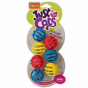Hartz Just For Cats Midnight Crazies Cat Toy Balls - Assorted, for All Breed Sizes