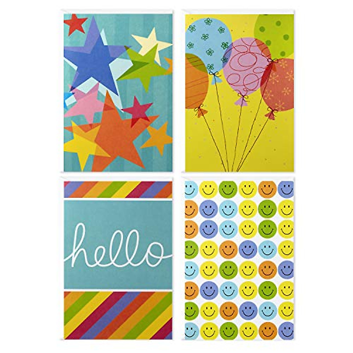 Hallmark 5EDX8610 Assorted Blank Greeting Cards (Cheerful Designs, 12 Cards and Envelopes)