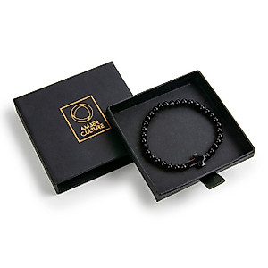 Amber Culture Amber Cross Bracelet - Handmade 5mm Beads 100% Baltic Natural Baltic Amber Stone - Stretch Unisex with Gift Box Dark Cherry Color