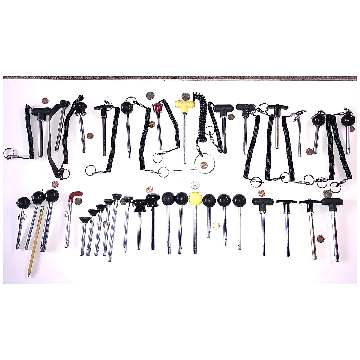 SB DISTRIBUTION LTD SBDs World Class MAGNETIC Pin, Tensile (3/8" Dia 4-1/4" Locking Space) w/BLACK T Handle Knob - Universal Weight Stack Replacement SELECTOR KEY