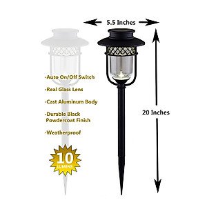 Classy Caps GL1101 High Performance Solar Landscape Light, Black