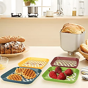 ZenTiky Plastic Plates,4 Pack Multi-Use Reusable Plates for Snack, Fruit, Nut, Dessert, Small Plates for Home, Birthdays, Weddings and Party, 5.9", Multicolor