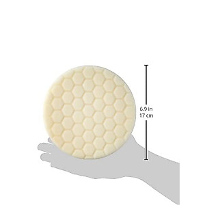 Chemical Guys BUFX_104_HEX6 Hex-Logic Light-Medium Polishing Pad, White (6.5 Inch Pad made for 6 Inch backing plates), Gray, 1 Pad Included