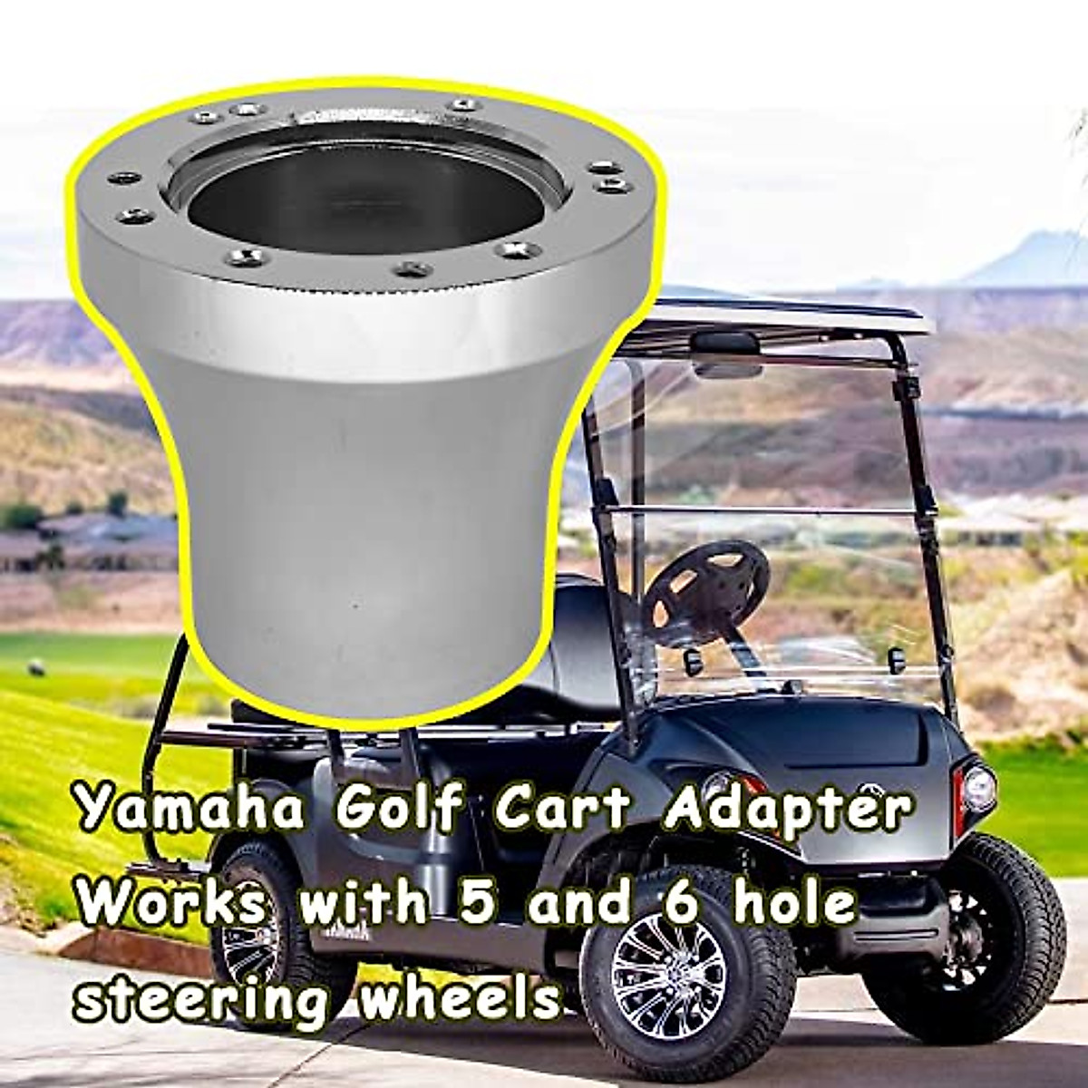 Golf Cart Steering Wheel Hub Spacer for Golf Carts Club Y-amaha G29 Golf Carts Models(Silver)