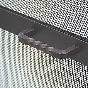 Pilgrim Home and Hearth SGBB Spark Guard Fireplace Screen, 44" W x 33" H x 6.5" D, Burnished Bronze