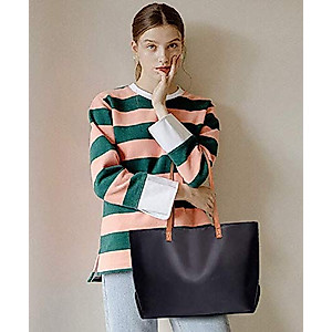 Women Handbag Oxford Fabric Satchel Purse Handbag Vintage Top Handle Handbag Work Tote Bag (Black 2)