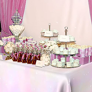 Pastel Rainbow Tablecloths 2 PCS Disposable Rainbow Tablecloth Waterproof Plastic Table Cloths for Rectangle Tables, Birthday Decoration Party Supplies for Birthday Wedding Pink Theme Party 108" x 54"