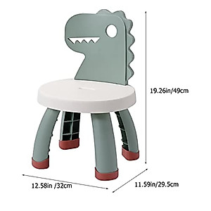 NOLITOY Bathroom Stool Toddler Chair Plastic Dinosaur Chair Cartoon Back Chair Toddlers Activity Chairs Step Stool Indoor Outdoor Kindergarten Use for Boys Girls Green Toilet Stool