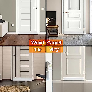 Holikme Door Draft Stopper Weather Stripping, Door Sweep,Adjustable Under Door Draft Blocker, Insulator, Suitable for Interior／Exterior Doors, 36” Length (White)