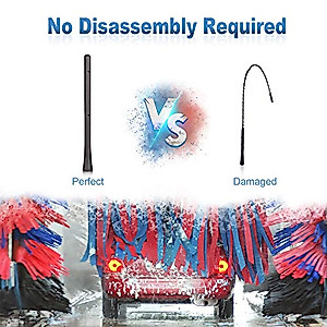 Eightwood Universal Car Radio Rubber Antenna Mast 7 inch FM AM Roof Mount Vehicle Antennae Replacement with M4 M5 M6 Screw Adapter