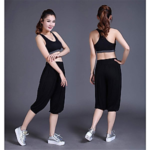 LKXHarleya Women Modal Harem Yoga Pants Loose Casual Fold Over Pilates Capri Pants Yoga Pants