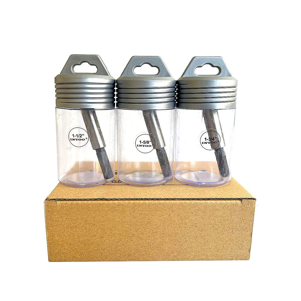 INTOO Forstner Bit Set 3Pcs Hex Shank,1-1/2",1-5/8",1-3/4" Multi Sided Shank Wood Drill Bits Se