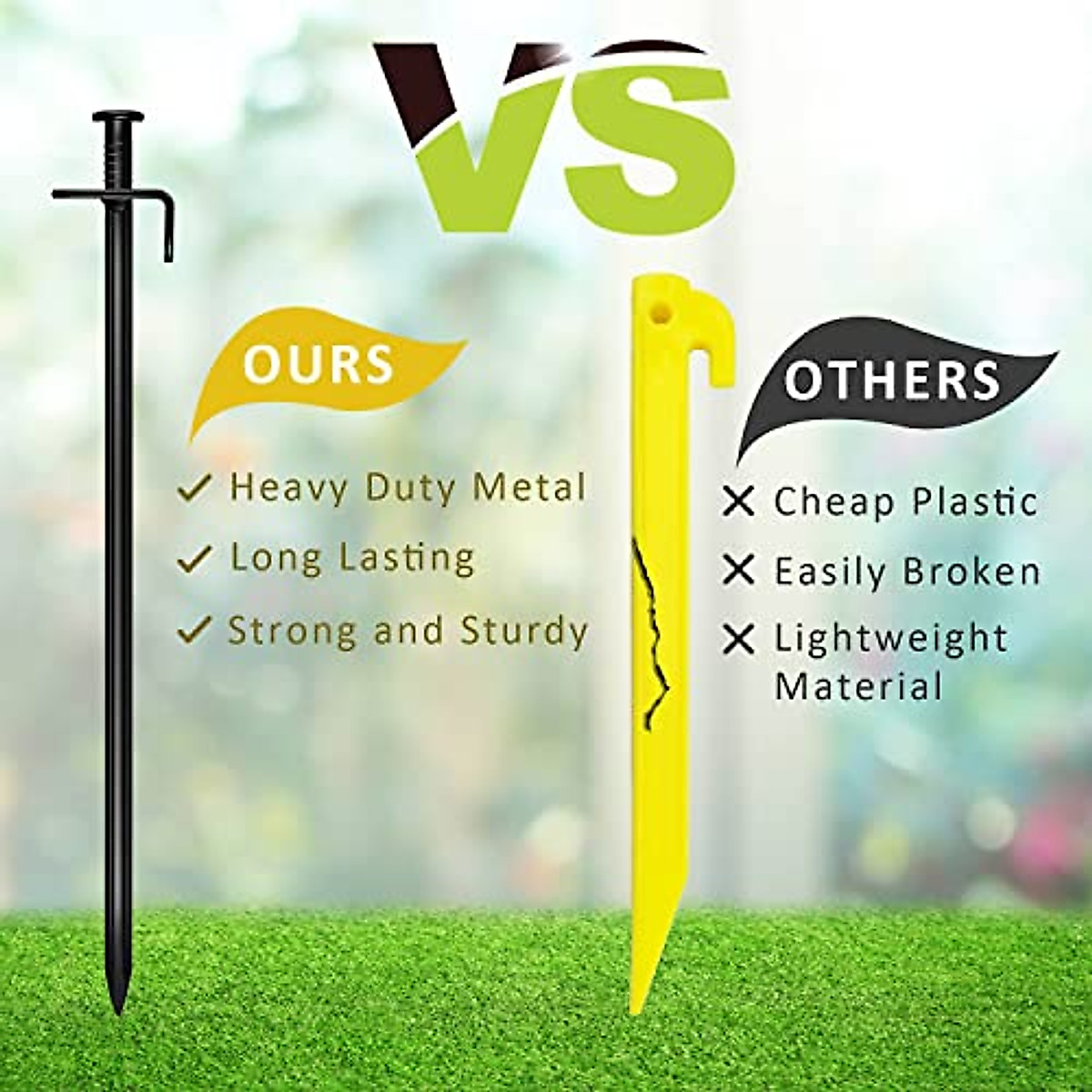 FCENDS Tree Stake Kit, Heavy Duty Anchor Support Kit for Young Trees Against Bad Weather, Tree Straightening Kit Include 3Pcs Tree Straps, 3Pcs 11.8 in Metal Stakes, 3Pcs Ropes