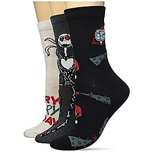 Disney Women's Crew Socks, Charcoal Heather, One Size