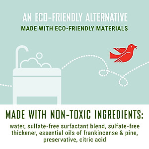 Rebel Green Super Deluxe Frankincense and Pine Scent Dish Soap, Sulfate Free, 16 Ounce (Pack of 4)