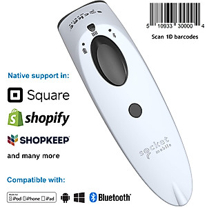 SOCKET Scan S700, 1D Barcode Scanner, White & Charging Dock (CX3464-1932)