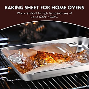 12 Pieces Baking Sheet Pan Cookie Sheet Set for Oven Stainless Steel Small Baking Pan 10 x 8 x 1 Inch Cake Toaster Roasting Metal Rectangle Trays, Oven and Dishwasher Safe